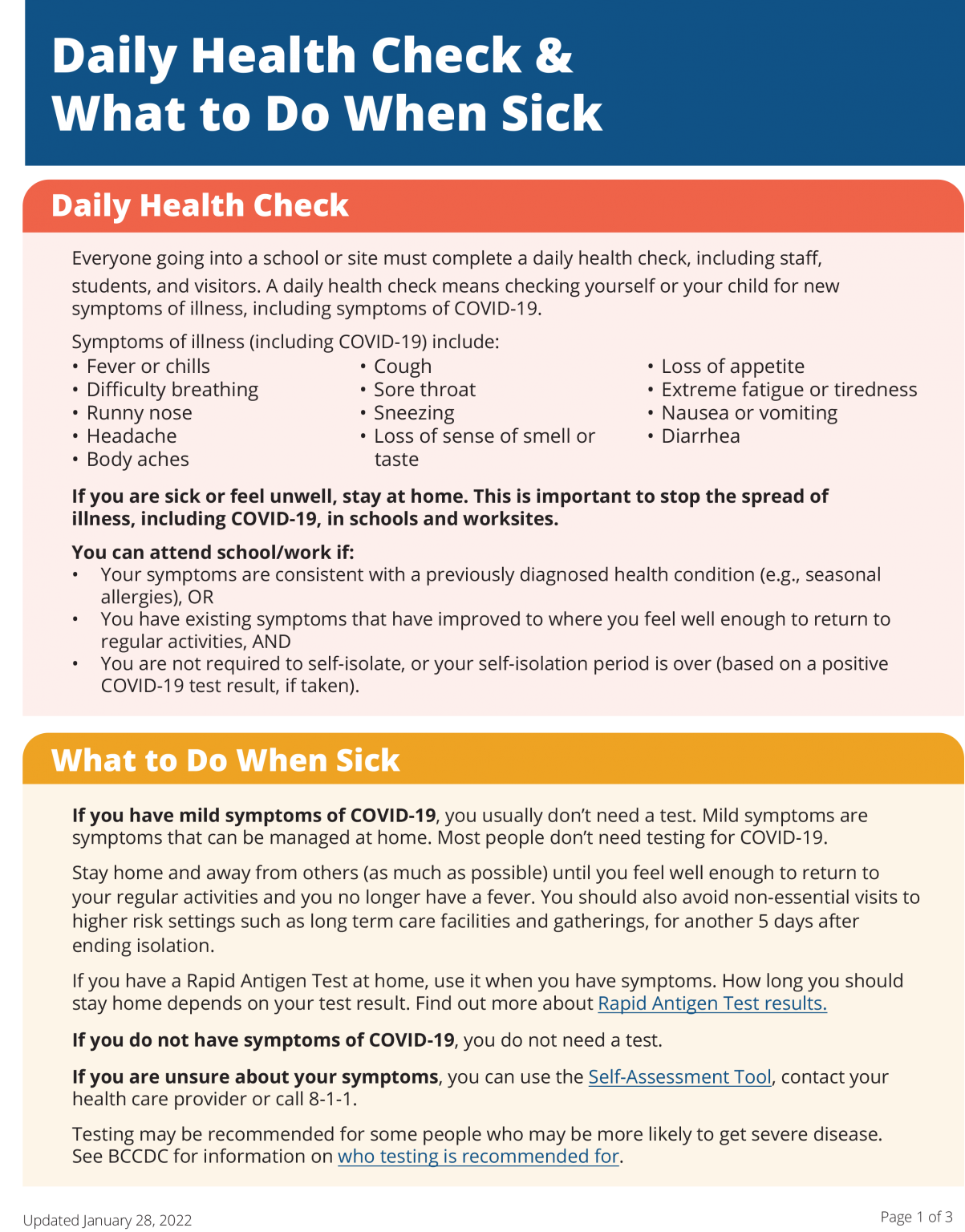 Daily Health Check - Delta Christian School